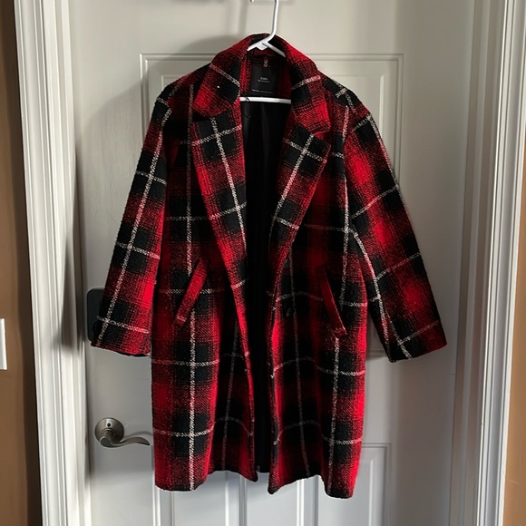 Zara | Jackets & Coats | Zara Plaid Pea Coat | Poshmark